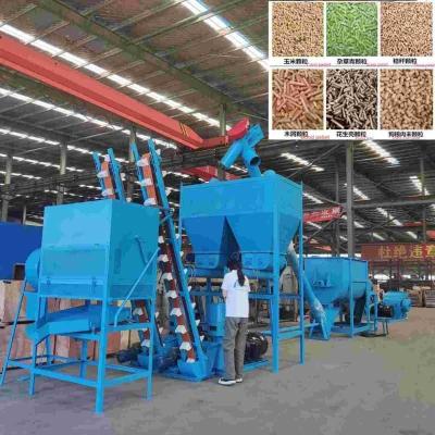 China A1 Standard Feed Pellet Production Line 1-20t/H Capacity with 30kW Pellet Machine for Livestock Feed Processing for sale