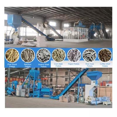 China 1-10TPH Vertical Ring Die Biomass Wood Pellet Production Line 55-160kw for sale