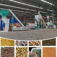 China 1-2 T/H Feed Pellet Production Line for Chicken Cattle Rabbit Poultry Feed for sale