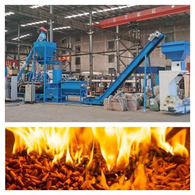 China 6-12mm Wood Chip Pellet Machine 1-2tph Production Line with High Density 1.1-1.3g/cm³ Biomass Pellets for sale