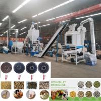 China 2 Tons/Hour Feed Pellet Production Line with 22-157kW Power and 1.5-12mm Pellet Diameter Options for sale
