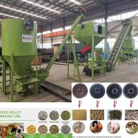 China 1-30 Ton/Hour Livestock Feed Pellet Production Line with 380V Power and 2.5-12mm Pellet Size for sale