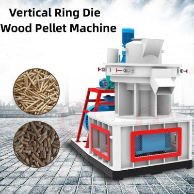 China 0.8-1 Ton/H Vertical Ring Die Biomass Pellet Machine 450mm with 55KW Power for Wood Chips and Straw for sale