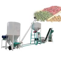 China Animal Feed Pellet Production Line 1-2 t/h Goat Horse Pig Feed Pellet Machine with Packing for sale