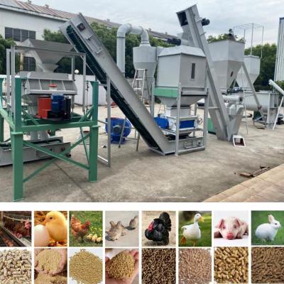 China HKJ Series 2TPH Animal Feed Pellet Production Line with 600-15000 kg/h Capacity for Cattle and Poultry for sale