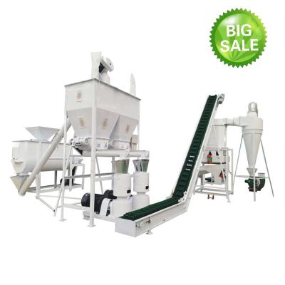China 2 Ton Per Hour Animal Feed Pellet Production Line with 7.5-30kW Motor and Flat Die Mill for sale