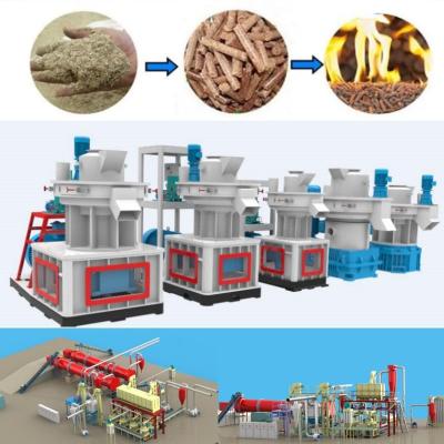 China 1-5 Ton Per Hour Biomass Pellet Production Line with 380V Three Phase Power and 6-10mm Pellet Size for sale