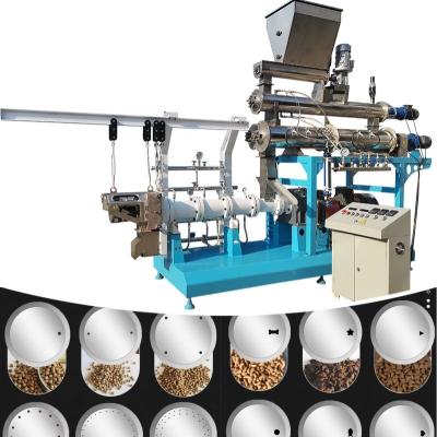 China Automatic Single & Twin Screw Fish Feed Extruder Machine 500-5000 KG/H Capacity 22-132 KW Power for sale
