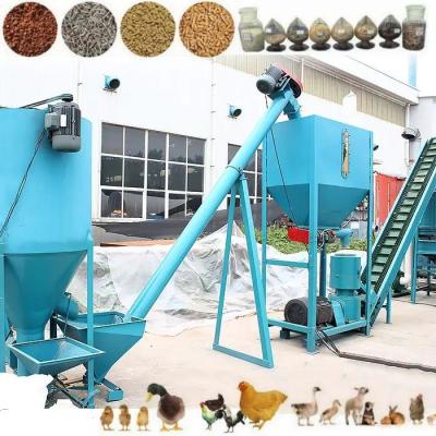 China 1T/H Livestock Feed Pellet Production Line Poultry Feed Making Machine 1000kg Capacity for sale