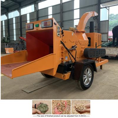 China Hydraulic Diesel Wood Chipper Shredder 35-320HP with 150-350mm Feeding Size and 800-8000kg/h Capacity for sale