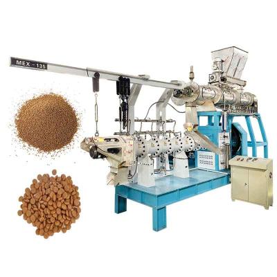 China Twin Screw Wet Dry Type Fish Dog Feed Extruder Machine 1t/h 2t/h Capacity for sale