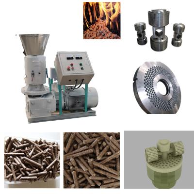 China Biomass Flat Die Pellet Mill 55kw 600-900kg/h for Wood Sawdust Rice Husk Peanut Shell for sale
