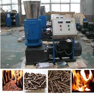 China Flat Die Wood Pellet Machine 7.5-55kw Biomass Sawdust Pellet Mill for Industrial Use for sale