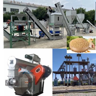 China High-Efficiency Feed Pellet Production Line Clean Crush Mix Granulate Cool Screen Pack for sale