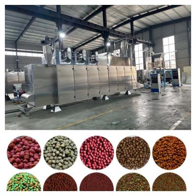 China Stainless Steel Fish Feed Pellet Extruder 220V 5.5-160KW Single Double Screw Floating Feed Maker for sale