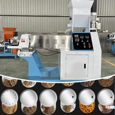 China 20mm Screw Feed Extruder Machine for Pet Food Processing 500-1000kg Weight 40-2000kg/h Capacity for sale