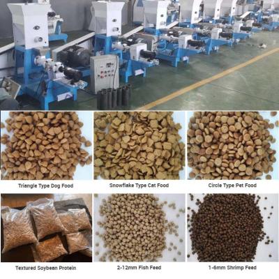 China Dry Type Fish Feed Extruder 50-2000kg/h Floating Feed Puffing Machine 5.5-160KW for sale