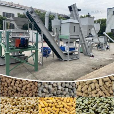 China Ring Die Animal Feed Pellet Mill Production Line 1-30 TPH Poultry Livestock for sale