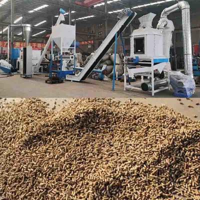 China 1-2 Ton Per Hour Animal Feed Pellet Production Line for Chicken Laying Hen Broiler CE for sale