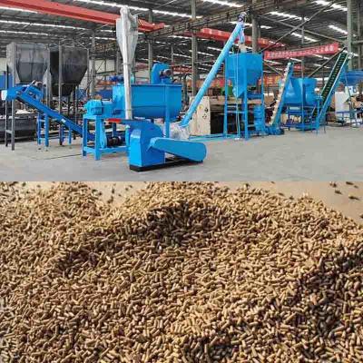 China Animal Feed Pellet Production Line 7.5-30kw Flat Die Pellet Mill for Poultry Livestock for sale