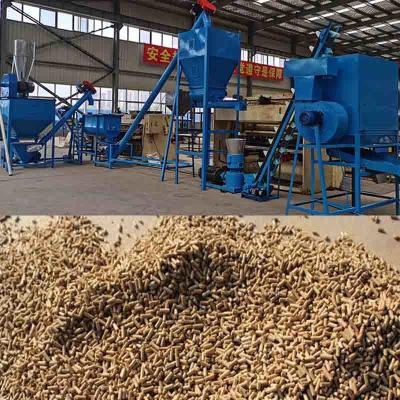China Animal Feed Pellet Production Line 1 Ton Per Hour Flat Die Pellet Mill 380V for sale