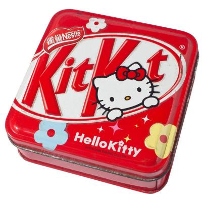 China Red Hello Kitty Metal Tin Container Box Square Shape For Candy And Food Packaging for sale