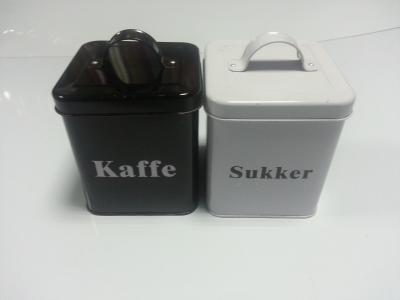 China Metal Tin Cookie Containers , Rectangle Tin Case With Handle, 0.25m Thickness for sale