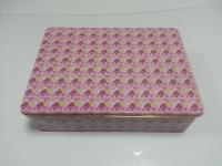 China Painted Metal Square Tin Cookie Containers For Food Storage for sale