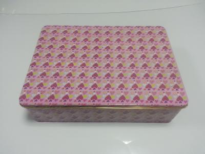 China Painted Metal Square Tin Cookie Containers For Food Storage for sale