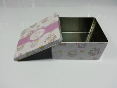 China Rectangle Food Grade Tin Containers Square Tin Boxes For Coffee / Cookie for sale