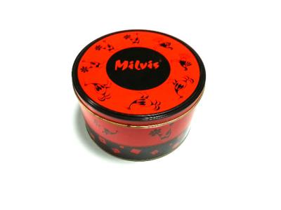 China Red Colored Food Grade Tin Containers / Cylindroid Tinplate Can for sale