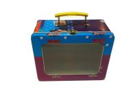 China PVC Window Metal Tin Lunch Box Cartoon Colorful Hinge With Handle for sale