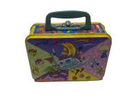 China Colorful Metal Tin Lunch Box , Tinplate Cover Hinge Square Tin Box for sale