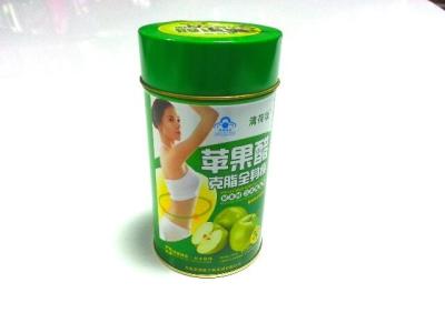 China Green Round Tinplate Metal Tin Container For Food Packaging for sale