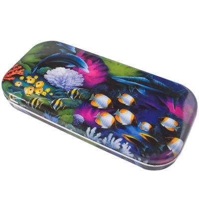 China Painted Square Tin Containers Box For Eraser / Pen / Stationery for sale