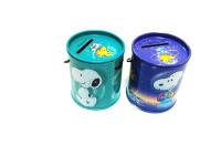 China Tinplate Tin Coin Box / Cylindroid Metal Tin Container For Money Saving for sale