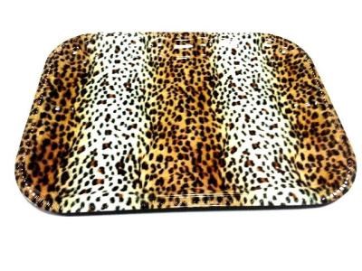 China Square Printed Tin Serving Trays For Cake / Fruit / Coffee ， 415x310x15hmm for sale
