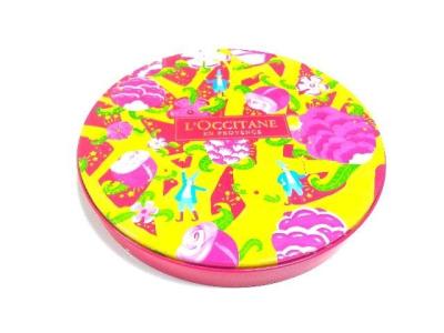 China Big Round Tin Can Durable Red Inner For Makeup Packaging With Plastic Insert for sale