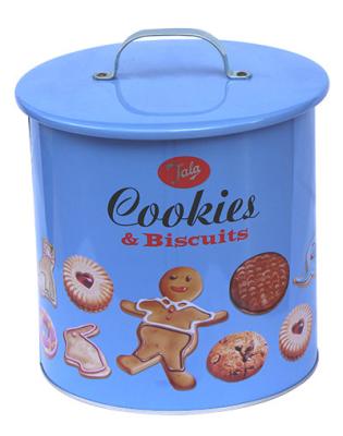 China Jala Cookies / Biscuits Food Grade Tin Containers With Handle On The Top for sale