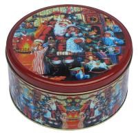 China France Chocolate Food Grade Tin Containers With Round Shape Dia168 x 80mm for sale