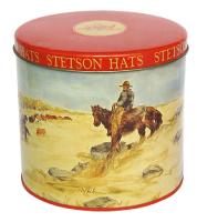 China Stetson Hats Tin Container For Cookie Packaging , Food Grade Metal Box Optional Sizes for sale