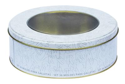 China Promotional Round Tin Cans , Metal Boxes ,Tin Cases With PVC Clear Window for sale