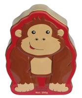 China Candy Cute Food Grade Tin Containers Tinplate Orangutan Shape for sale
