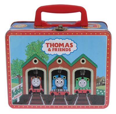 China Thomas / Friend Metal Lunch Tin Container , Can And Box With Handle for sale