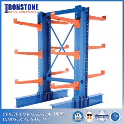 China Heavy Duty Cantilever Racking System with 3-inch Arm Adjustment for Long Material Storage for sale