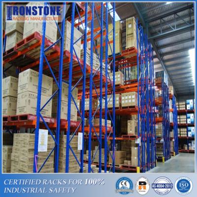 China Double Deep Pallet Rack System 2500-15000mm Height 500-3000kg Capacity LIFO Storage for sale