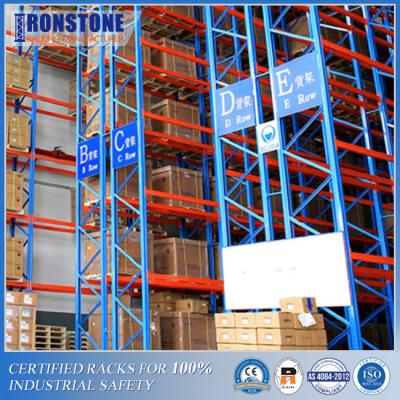 China High Bay VNA Warehouse Pallet Racking System with 8-10ft Aisle Width and 500-3000kg Load Capacity for sale