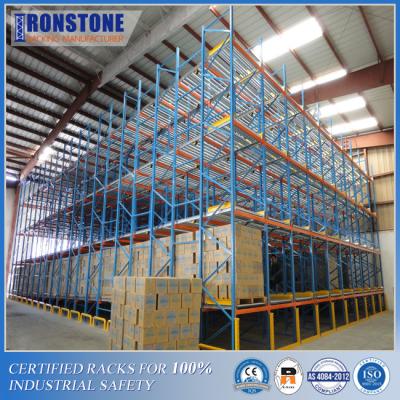 China Gravity Flow Pallet Racking System with 1000-1500kg Capacity and 2-6 Adjustable Layers for FIFO Warehouse Storage for sale