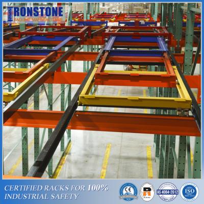 China Heavy-Duty Push Back Pallet Rack System - 500-3000kg Capacity, 2-15 Tiers, High-Density LIFO Storage for sale