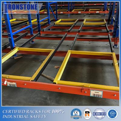 China Gravity Push Back Pallet Rack System - 2500-15000mm Height, 500-3000kg Capacity for High-Density LIFO Storage for sale